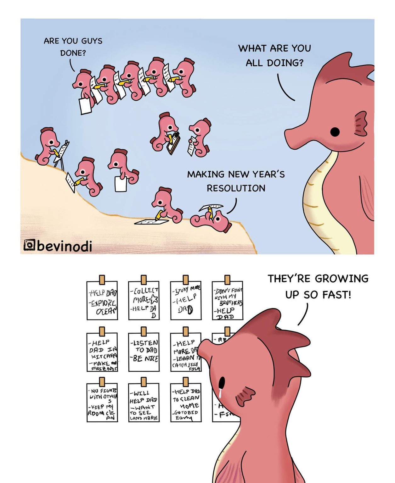 20 Bevinodi Comics Portrays Cute Moments Of Animals With Their Kids ...