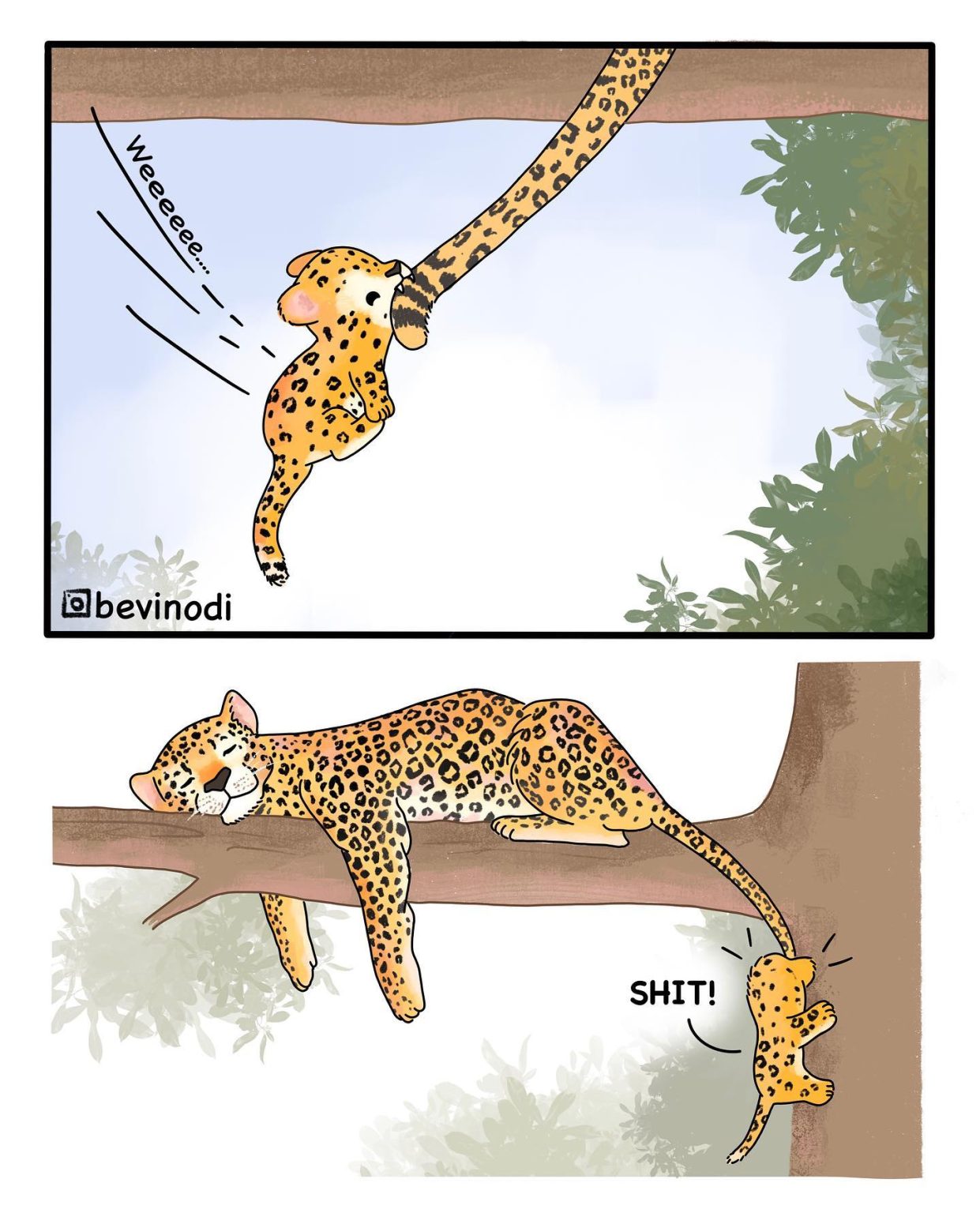 20 Bevinodi Comics Portrays Cute Moments Of Animals With Their Kids ...