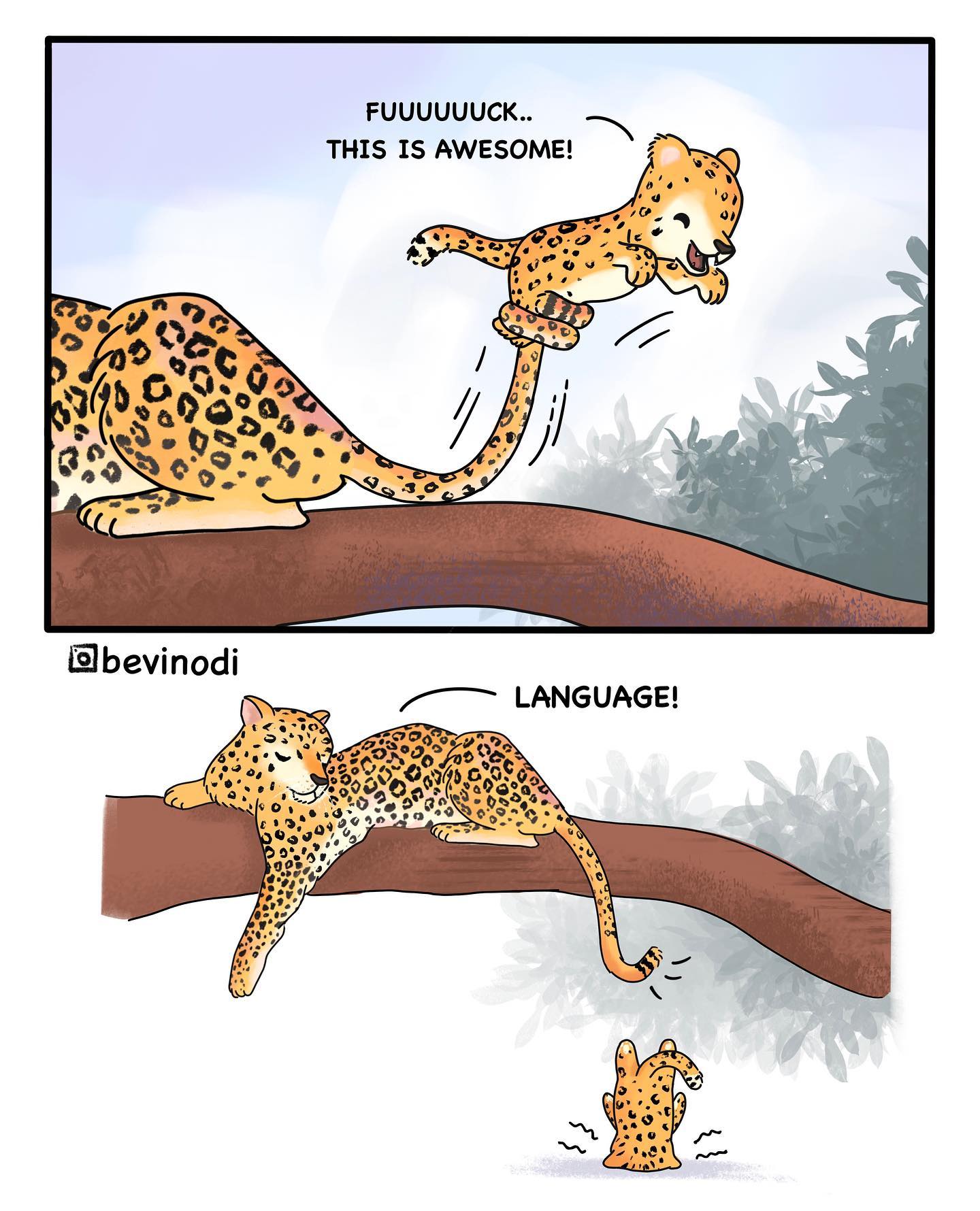 20 Bevinodi Comics Portrays Cute Moments Of Animals With Their Kids ...