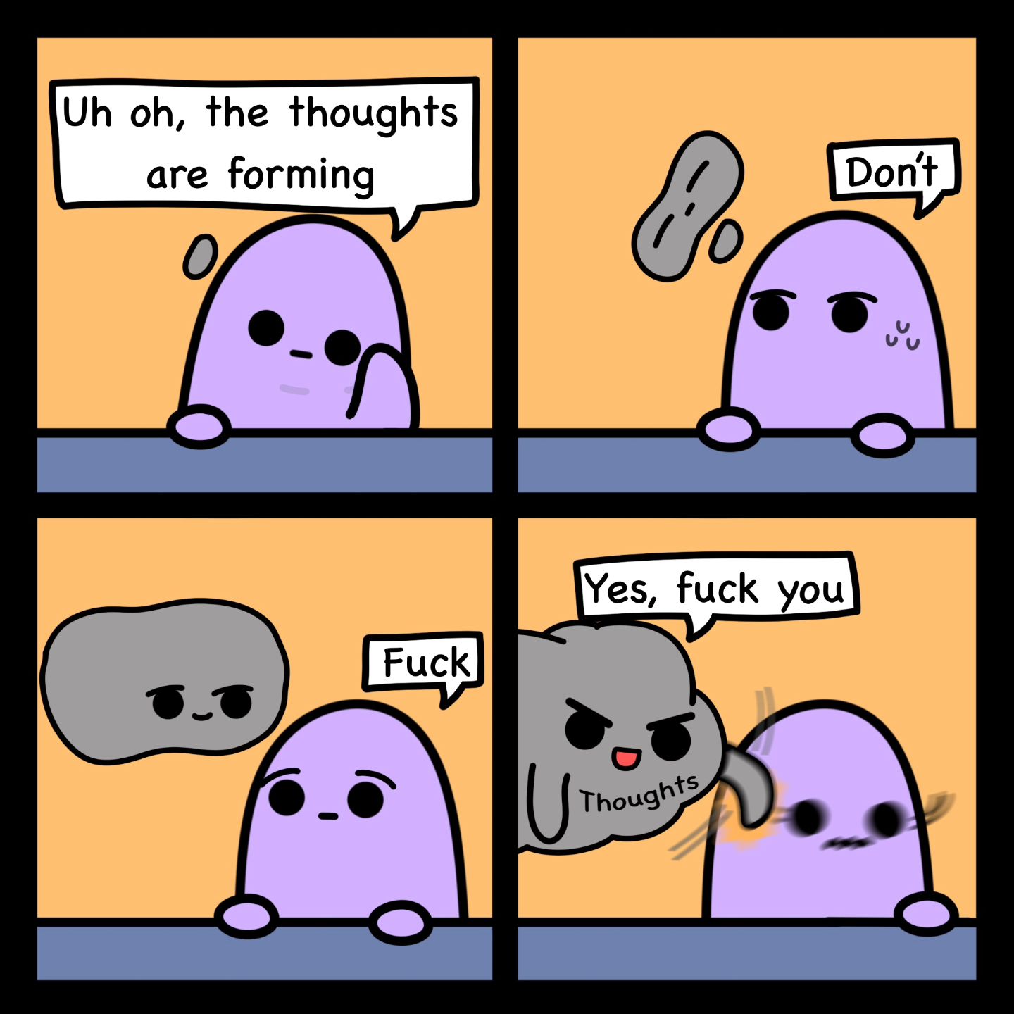 20 Comics Portray How The Artist Is Dealing With Intrusive Thought ...